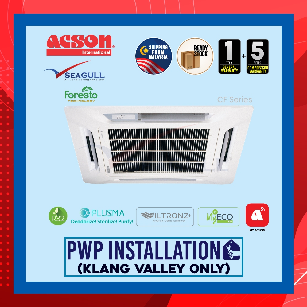 (Wi-Fi) Acson Ceiling Cassette Non-Inverter CF Series 1.0-1.5HP R32 | Shopee Malaysia