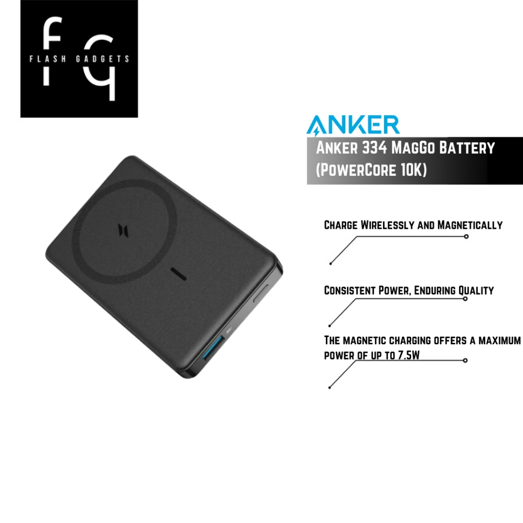 Anker 334 MagGo Magnetic 10000mAh Powerbank I 2 Years Anker Malaysia ...