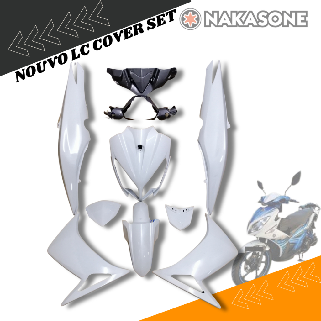 YAMAHA NOUVO LC COVER SET COVERSET BODY SET PEARL WHITE ( FOC BATTER ...