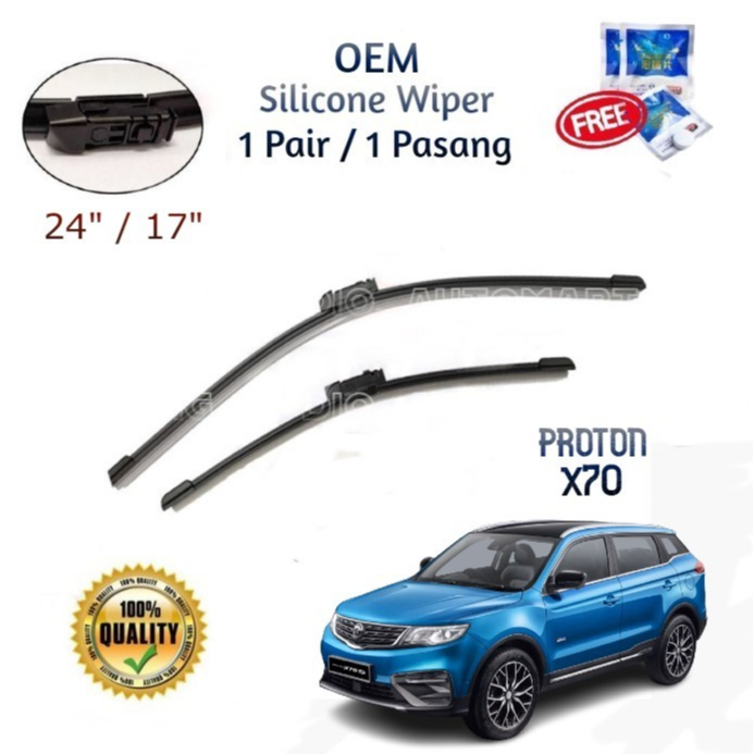 Proton X70 Heavy Duty Silicone Material Wiper 1 Pasang (2 Pcs) Car ...