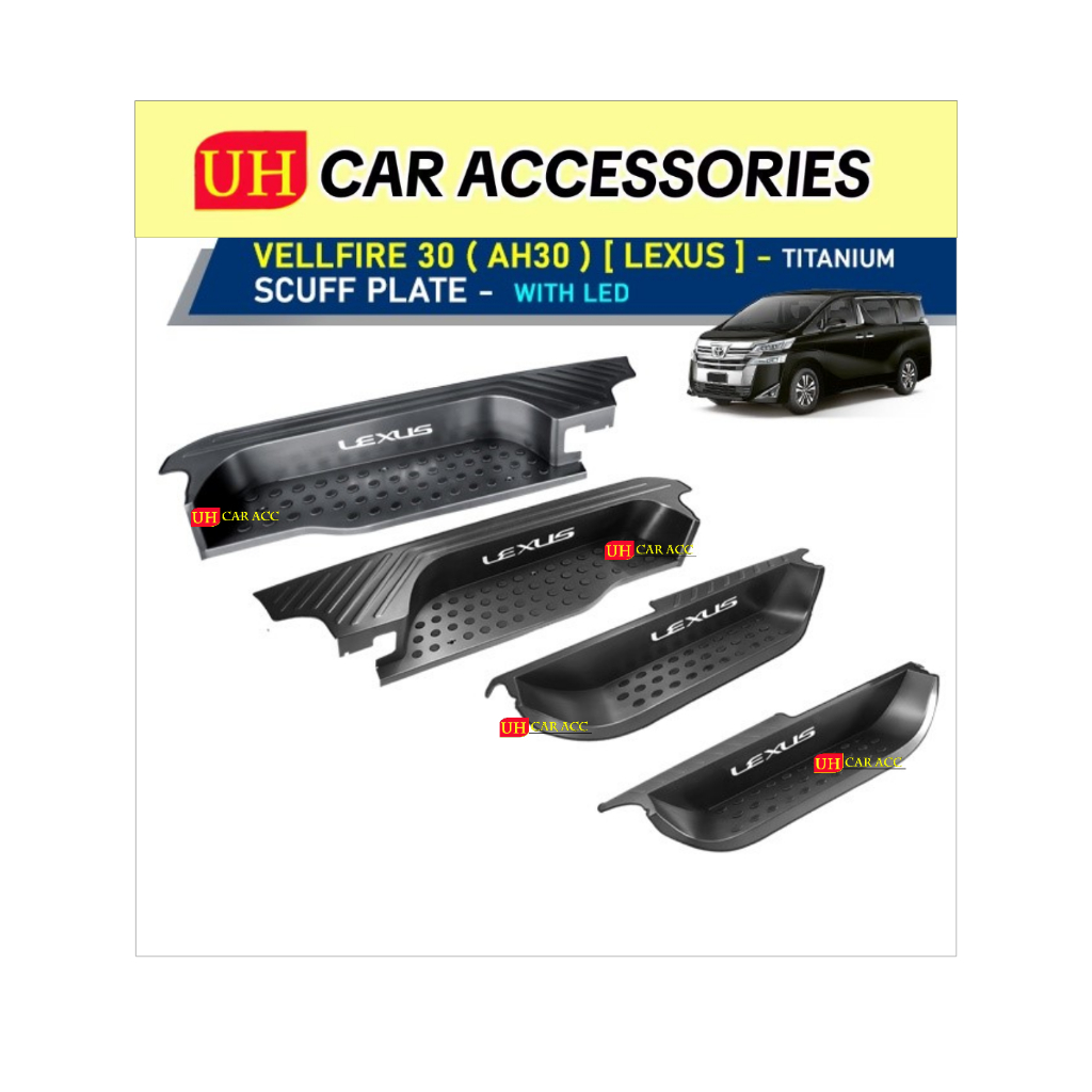 TOYOTA VELLFIRE (ANH30) LEXUS LOGO 2015 ~ PREMIUM INNER PROTECTOR LED ...