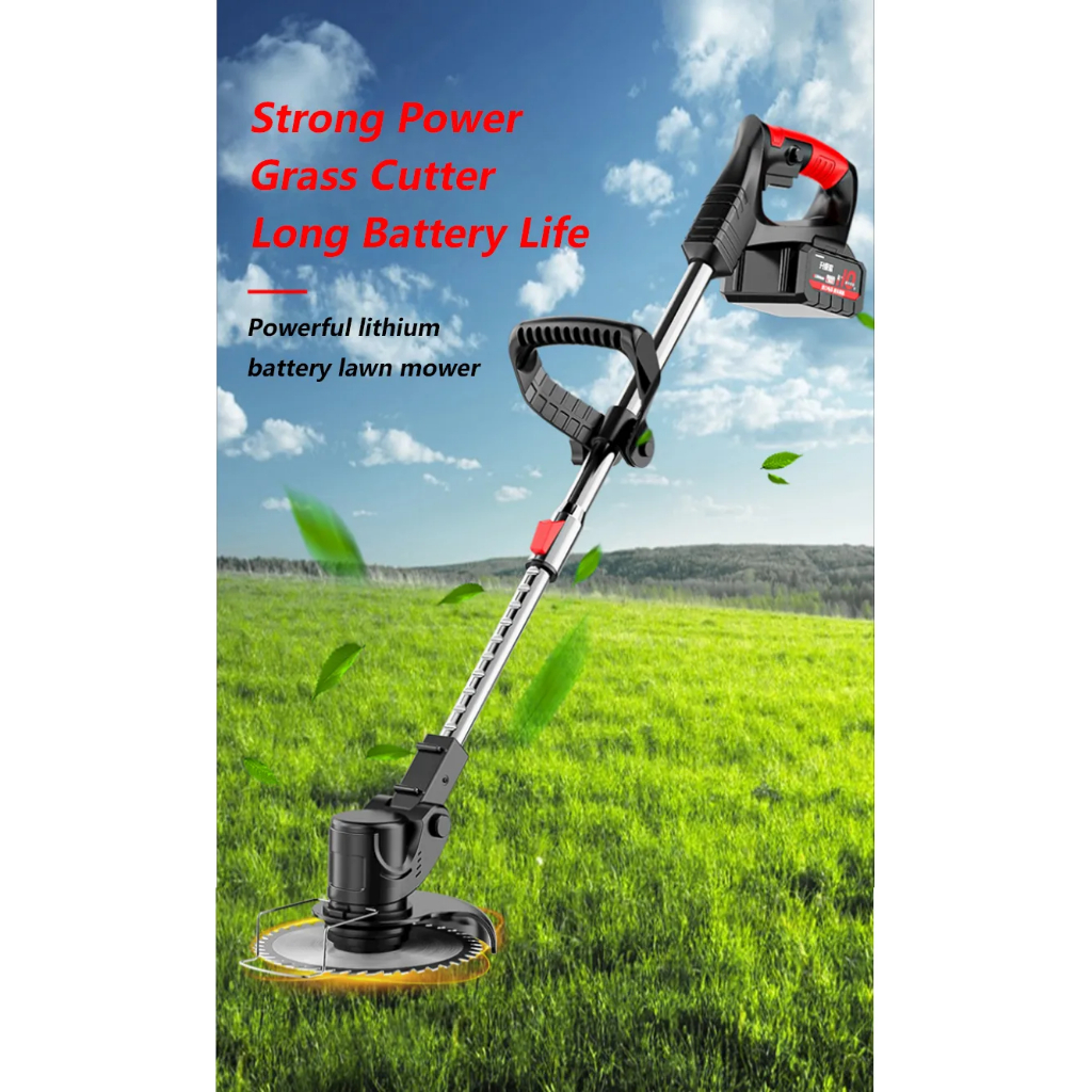 698VF/998VF Bateri Cordless Grass Cutter Machine Rechargeable Electric ...