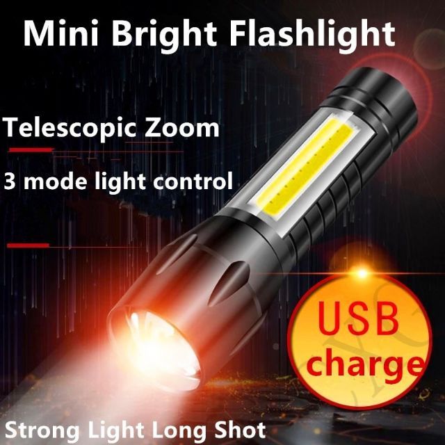 🔥3 Mode Waterproof Rechargeable LED Torch Light🔥 XPE + COB (Torchlight ...