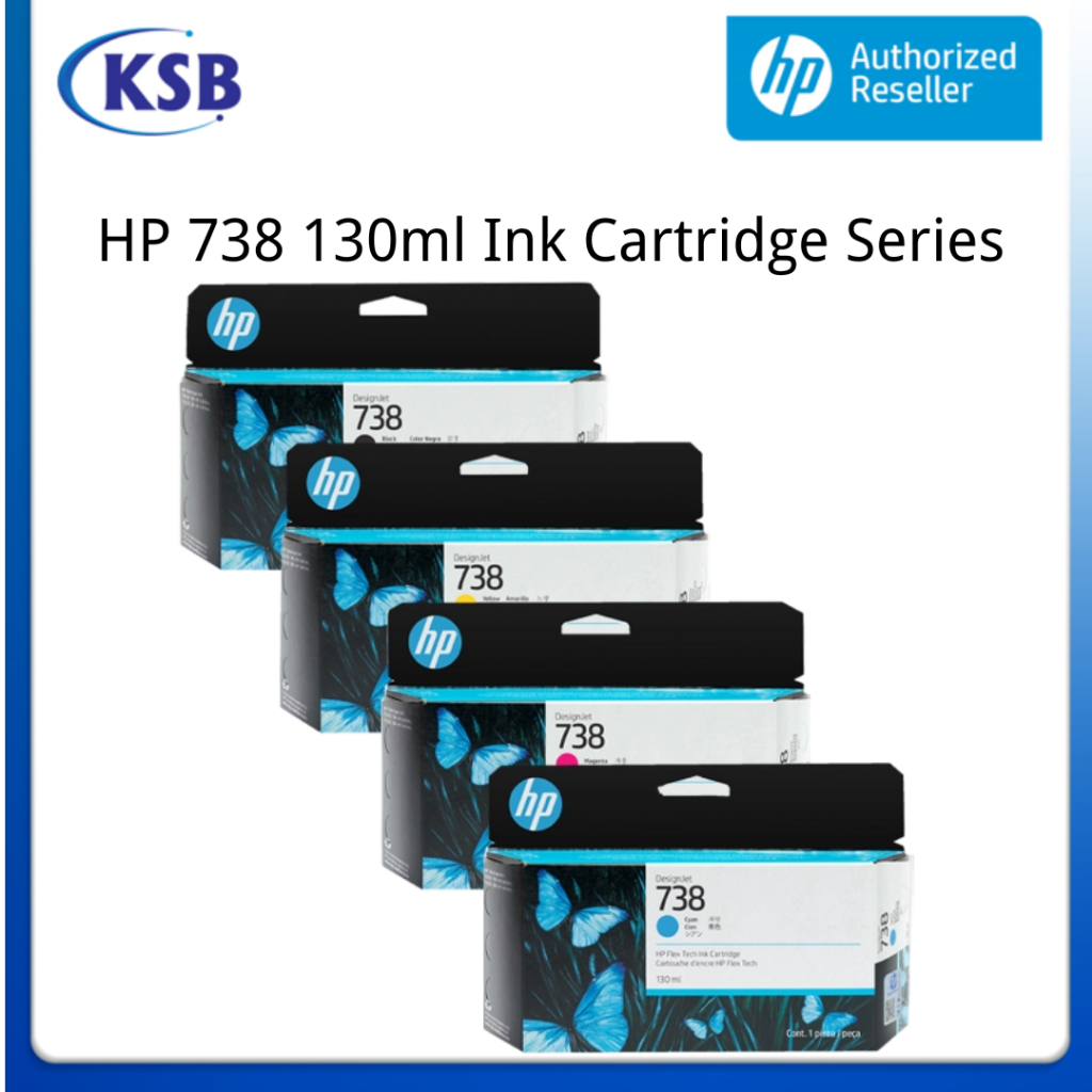 HP 738/738B 130-ml Ink Cartridge Series ( 498N5A | 498N6A | 498N7A | 498P2A ) | Shopee Malaysia