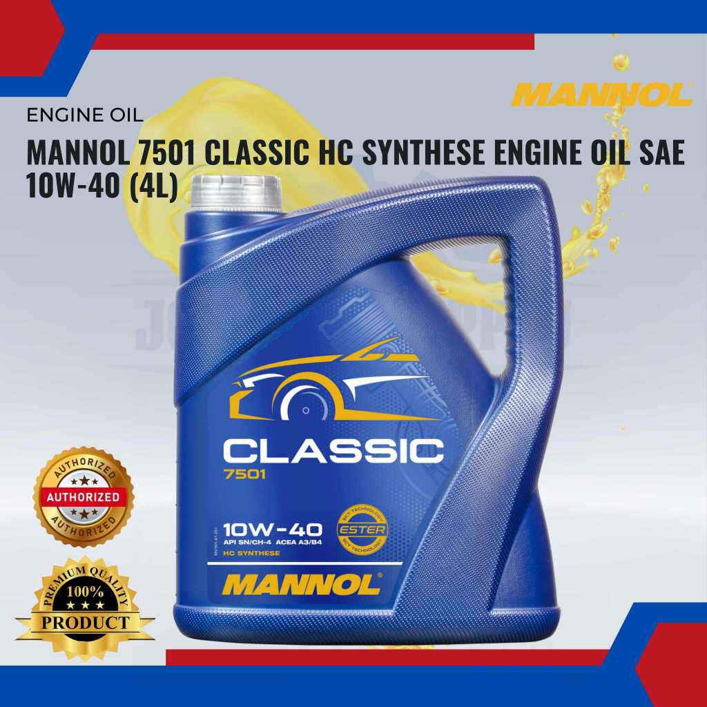 MANNOL 7501 CLASSIC HC SYNTHESE ENGINE OIL SAE 10W-40 (4L) | Shopee ...