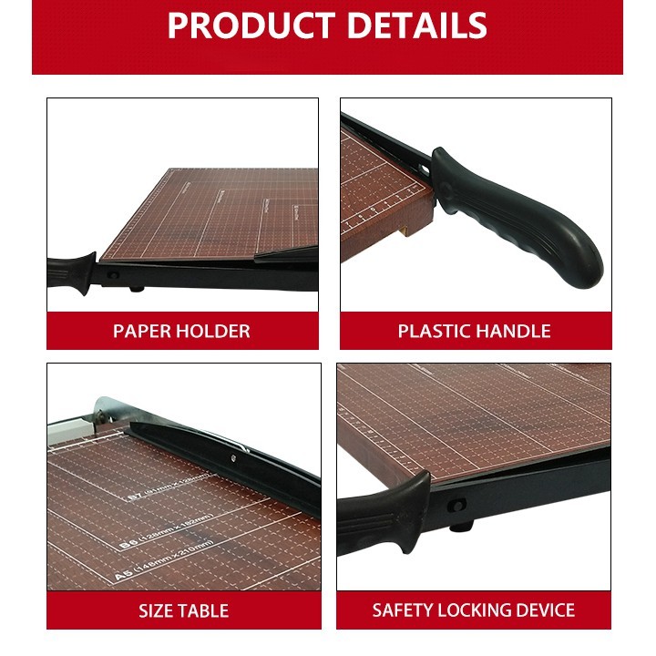 QUAFF Paper Cutter A3 / A4 / A5 / B4 Size ( Metal Base / Wood Base ...