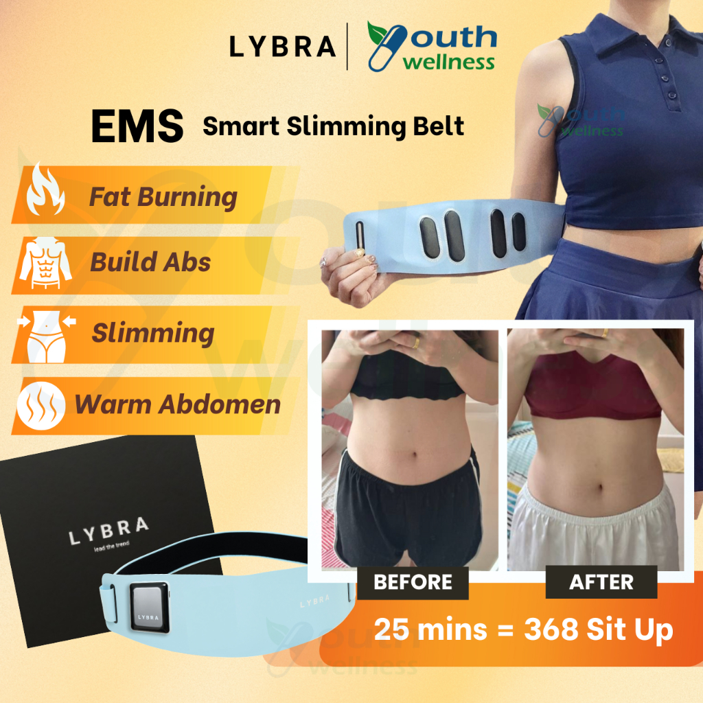 Ready Stock Daily Shipping: LYBRA EMS Smart Slimming Abdomen Belt | Warm Massage Reduce Fat ...