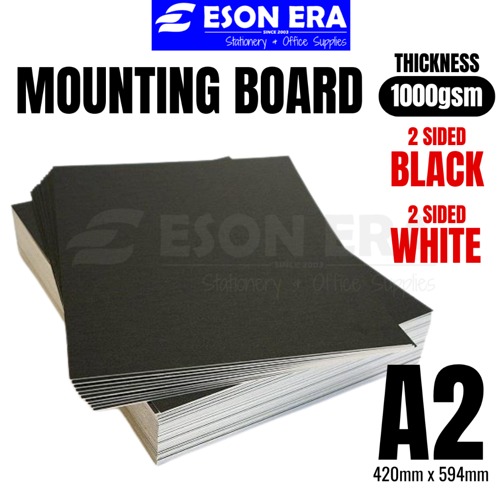 [A2] Mounting Board A2 1000gsm Black 50pcs Card Board Chip Board Kad ...