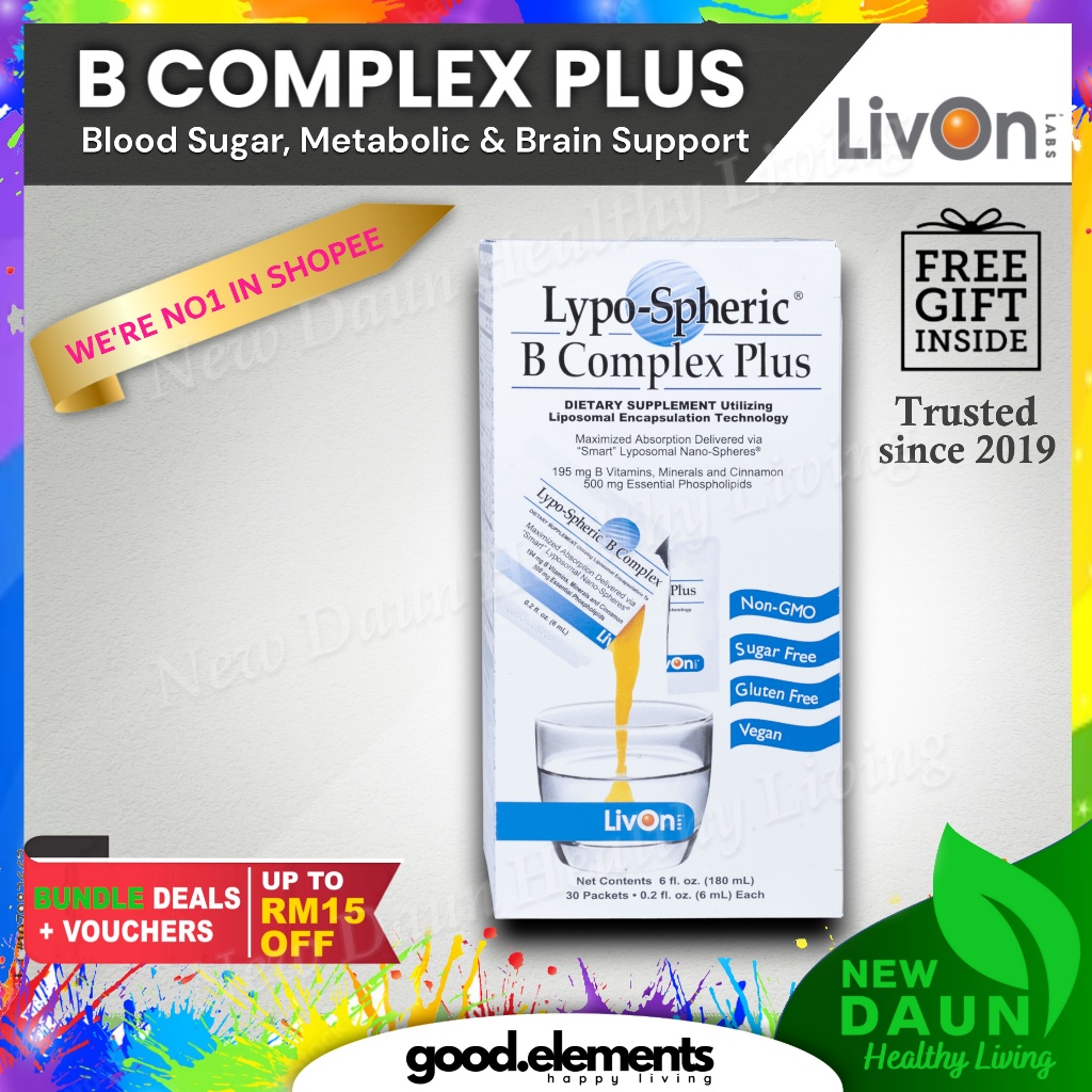 LIVON LABS Lypo-Spheric B Complex Plus Liposomal From USA Multifunction ...