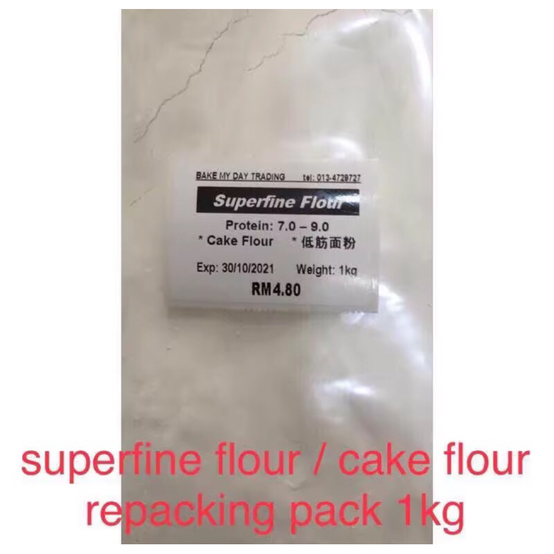 SUPER FINE FLOUR 1kg / CAKE FLOUR / Tepung cake / 低筋面粉 low protein ...