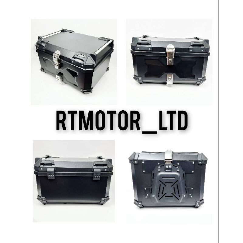 RZ RACING ABS PLASTIC TOP BOX 58L 58 LITRE WITH BASEPLATE WITH BRACKET ...