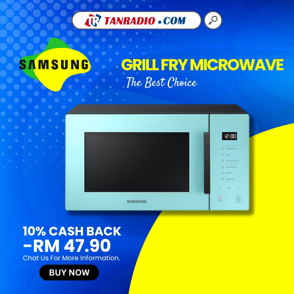 SAMSUNG Grill Fry Microwave Oven - Mint Colour (23L) MG23T5018CN ...