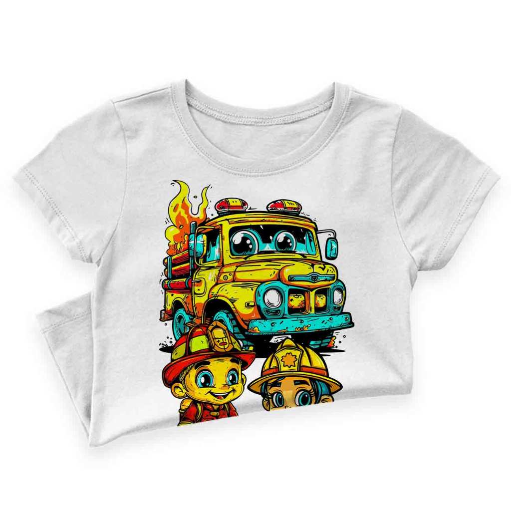 Fire Works Fireman Engine Bomba Truck Car Clothes T Shirt Fashion Kids ...