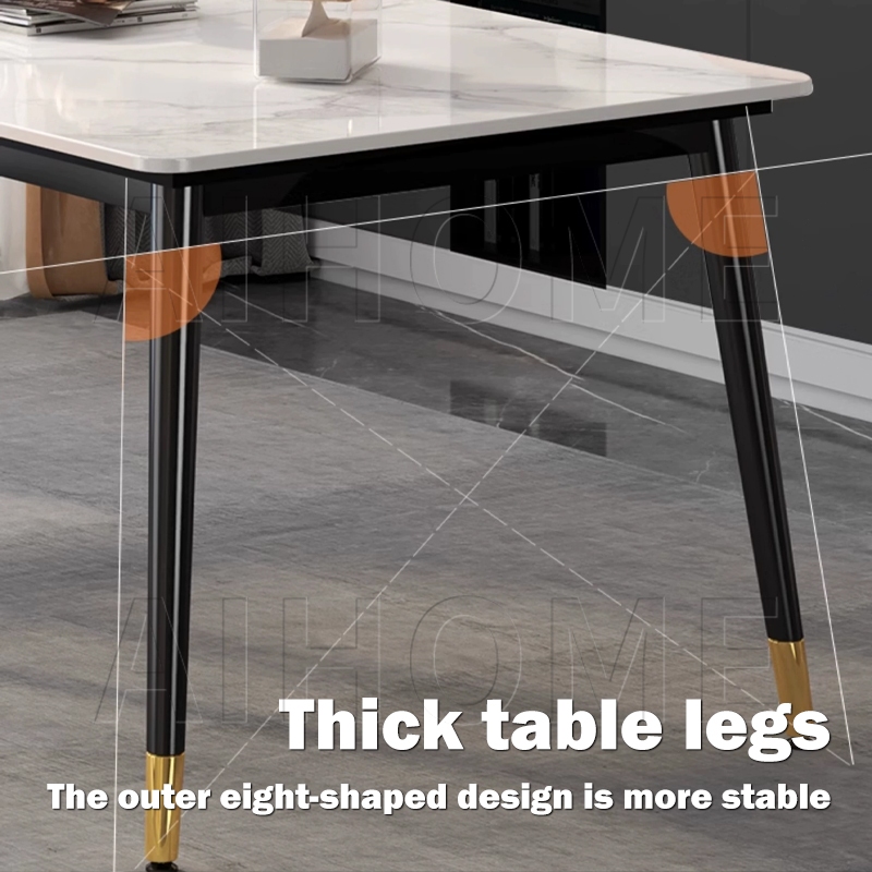Dining Table 餐桌 Meja Makan Marble texture Meja Makan 4/6 Kerusi Ikea ...