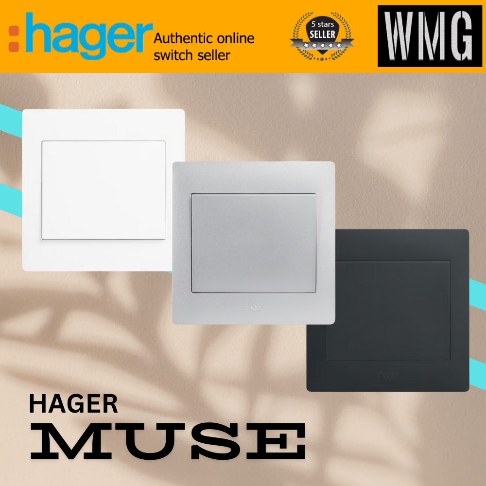 HAGER MUSE 1/2/3/4 GANG 1/2 WAY 13A/15A BELL SWITCH SOCKET 20A DOUBLE ...