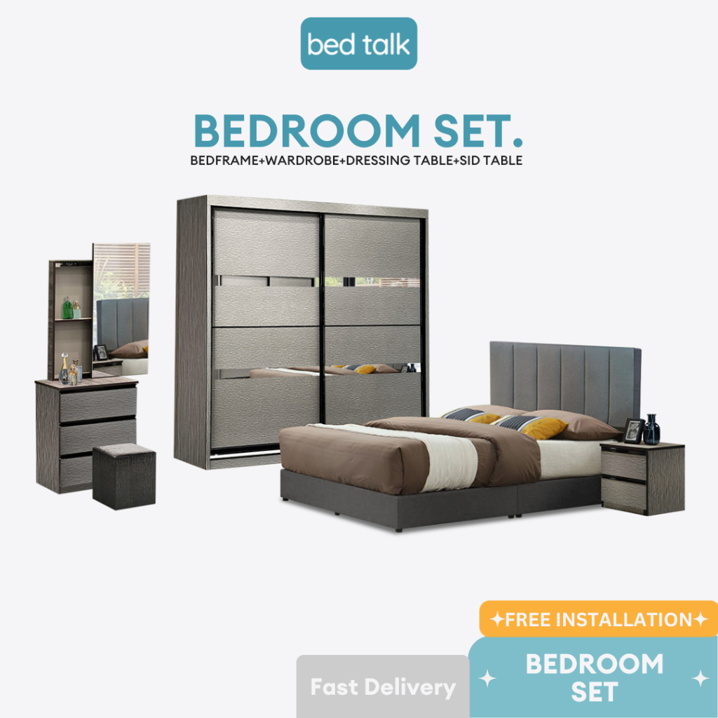 🎁 New Item 🎁 Bedtalk Bedroom Set 4 in 1 | Set Bilik Tidur | 6x8 & 8x8 ...