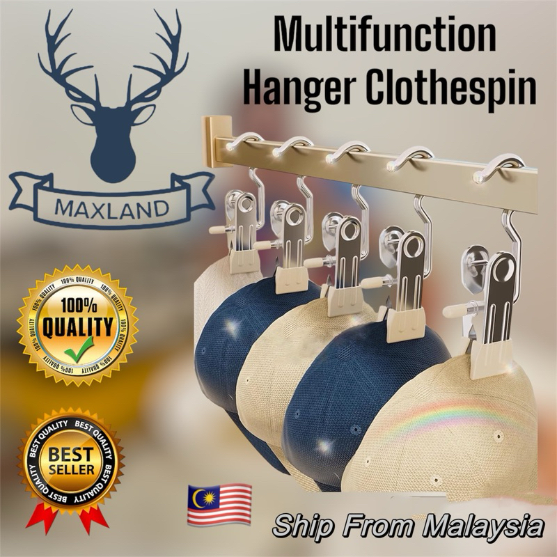 10Pcs Anti-Rust Clip Space-Saving Hanger Clothespin Hat Pants Storage ...