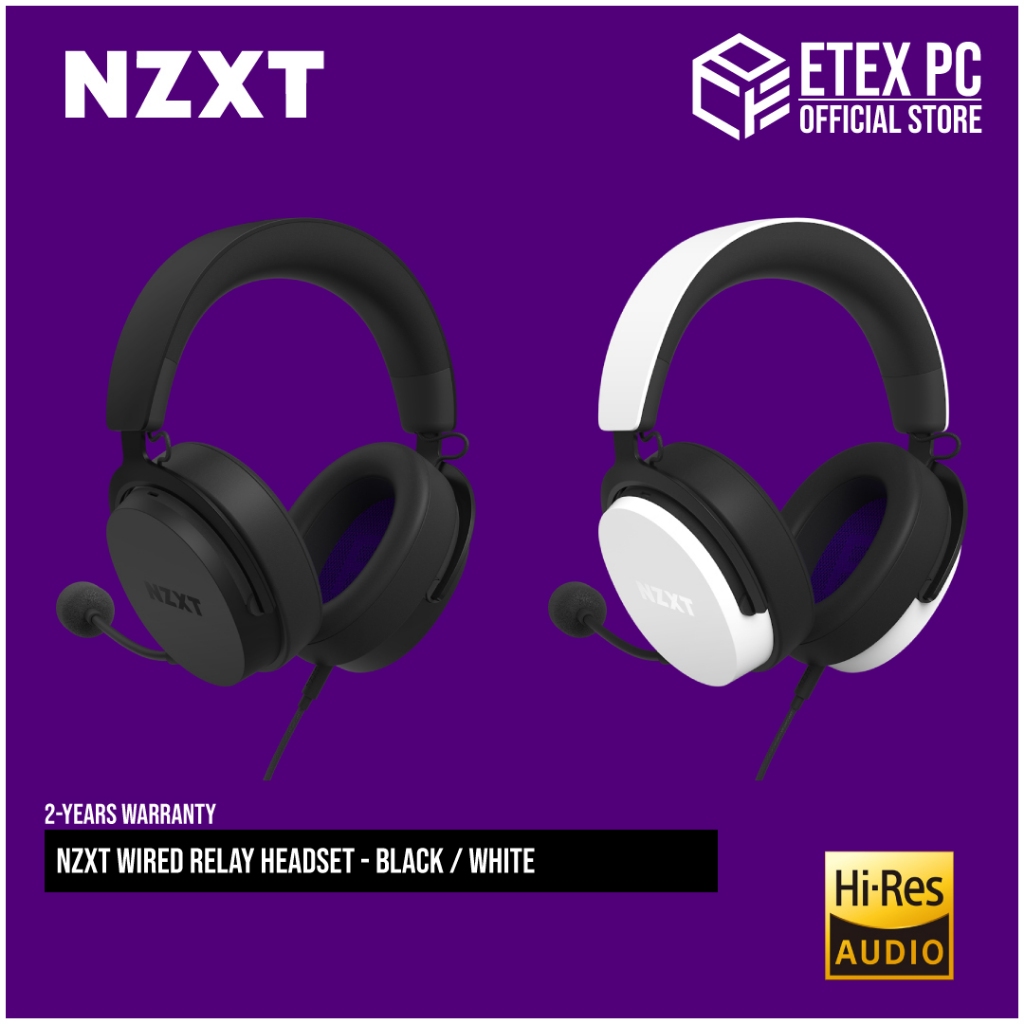 NZXT Wired Relay Headset - Black / White # AP-WCB40-B2 / AP-WCB40-W2 | Shopee Malaysia
