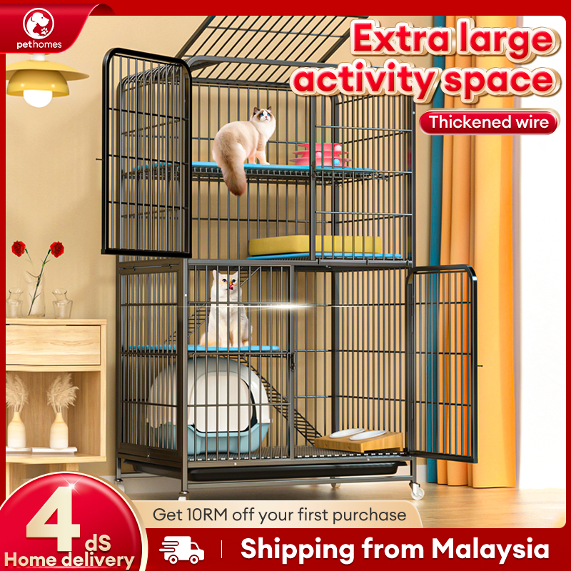 Sangkar Kucing Besar Cat Cage Cat House 4 Tingkat 2 Level Cat Cage Big ...
