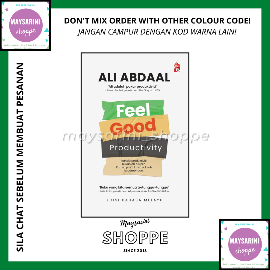 Feel-Good Productivity by Ali Abdaal PTS Edisi Bahasa Melayu | Shopee ...