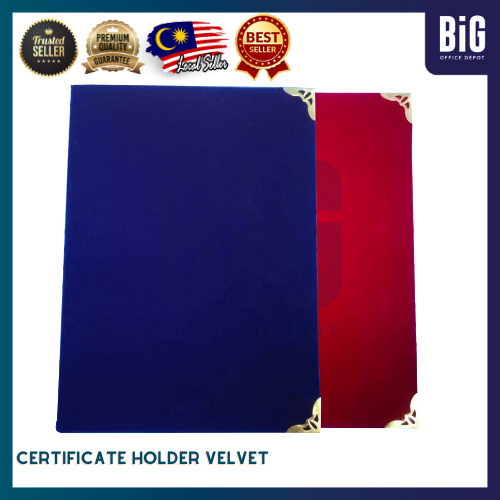 【READY STOCK】A4 VELVET / BALDU CERTIFICATE HOLDER HARD COVER PLAIN 2PC ...