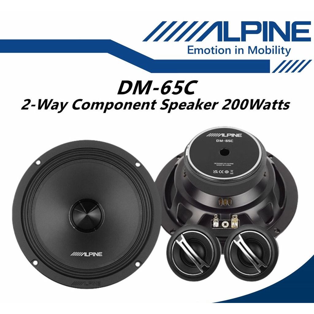 Alpine M Series 2 Way Component Car Speaker Set With Tweeter (200W/6.5 ...