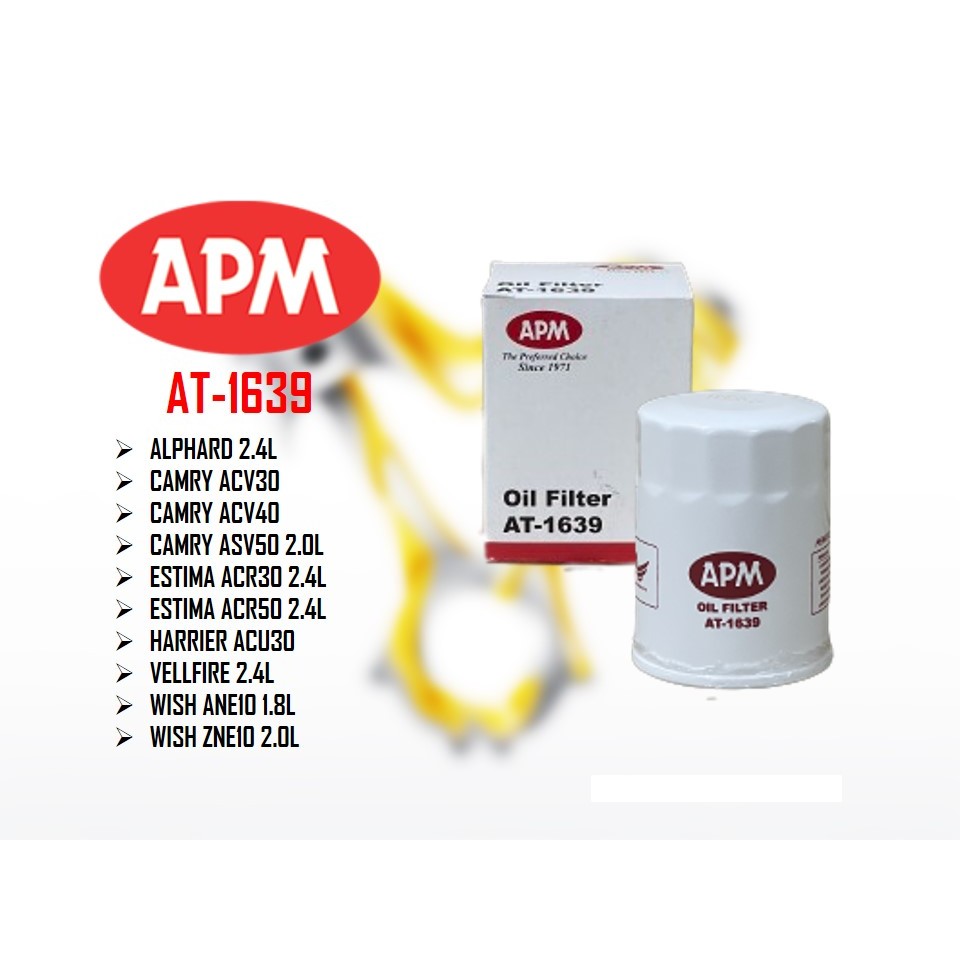 APM Oil Filter - Toyota Camry ACV30 ACV40 ASV50 2.0L Estima Alphard ...
