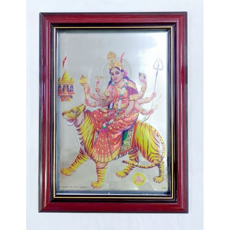 Thurgai Amman Photo Frame A4 Size Silver Foil Thurga Picture | Shopee ...