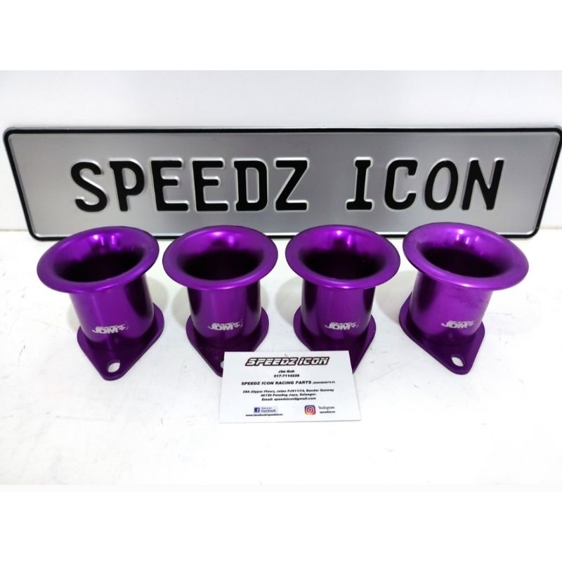 JDM Racing Toyota 4AGE 20V Black Silver Top 4 Throttle Trumpet Velocity ...