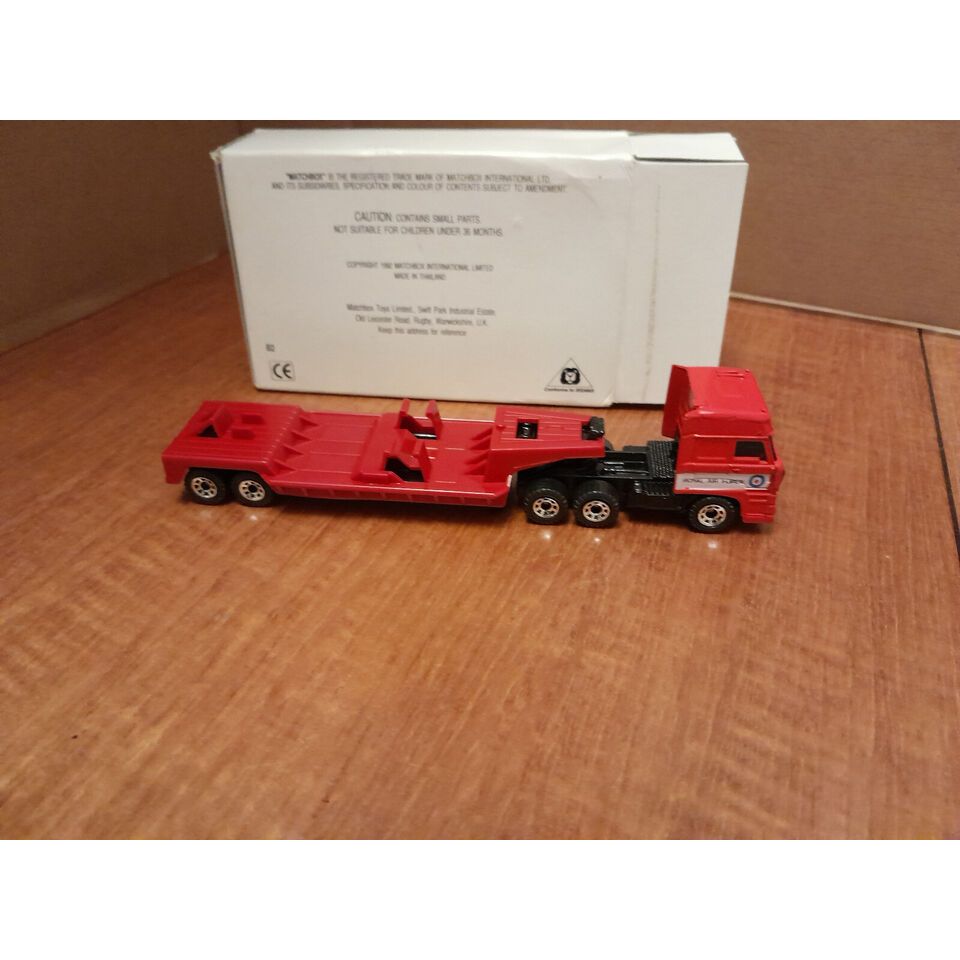 Matchbox Vintage Diecast 1981 Low Bed Trailer Red Arrows Transporter ...