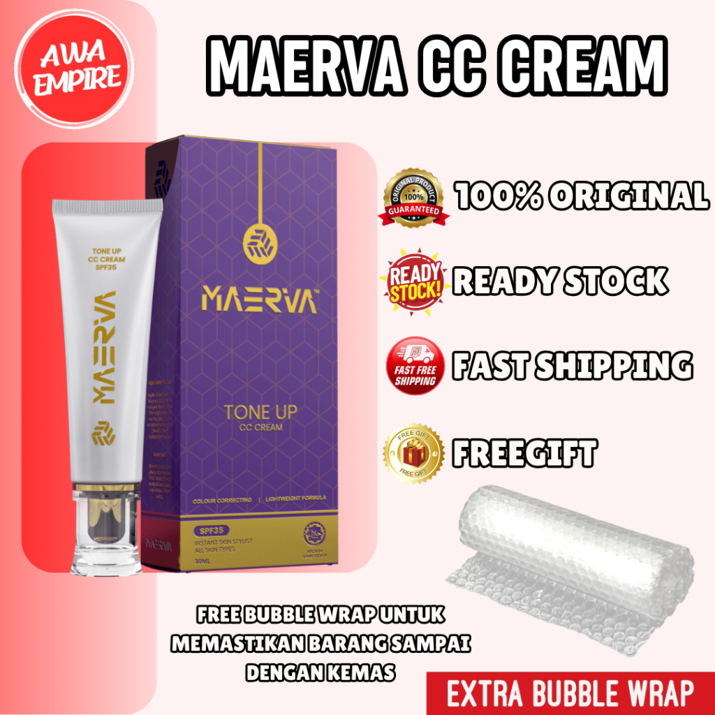 [100% ORIGINAL] MAERVA TONE UP CC CREAM ERVA TONE UP CC CREAM KRIM MAERVA CREAM | Shopee Malaysia