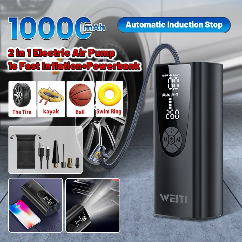 10000Mah Tyre pump Car Air Pump Air Pump Tyre with LED light Portable ...