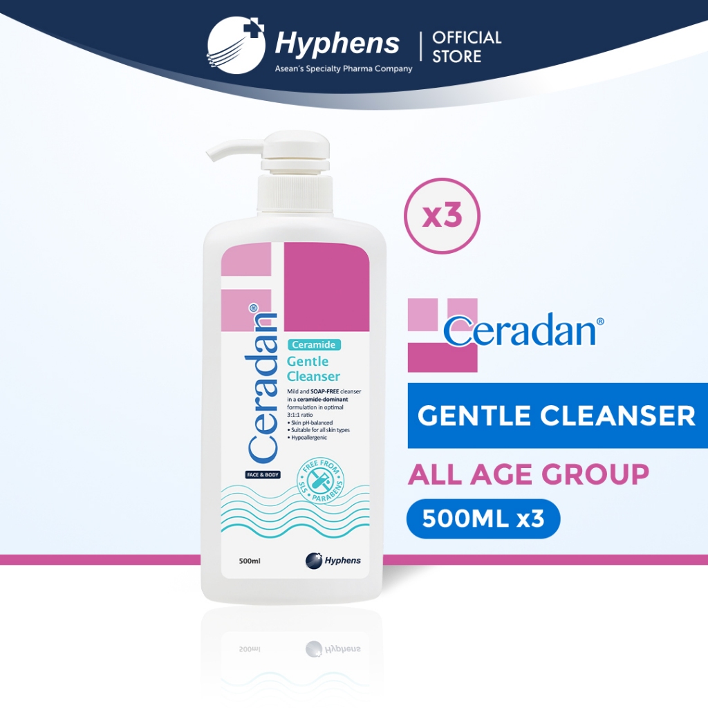 Ceradan Gentle Cleanser (500ml x 3) | Shopee Malaysia