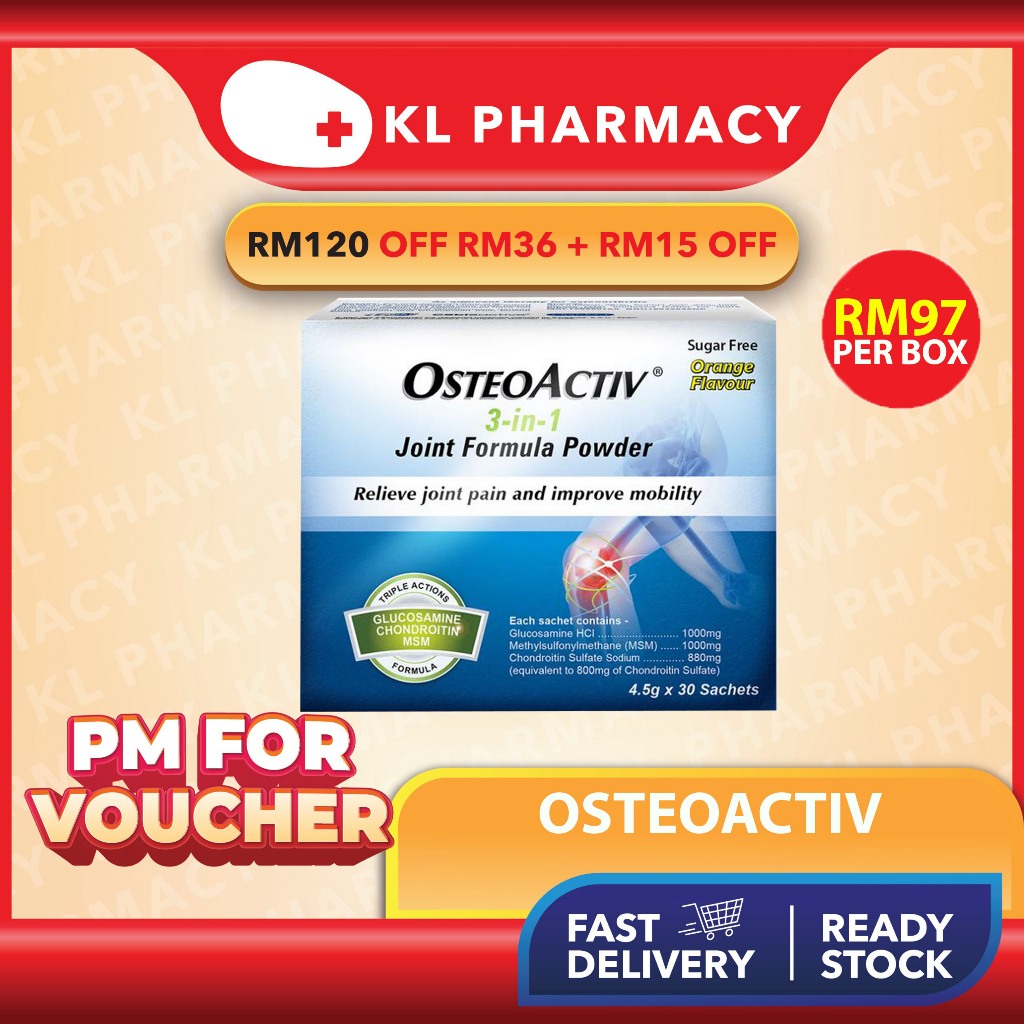 [KL PHARMACY] OSTEOACTIV 3in1 Joint Formula Powder OSTEOACTIV 3合1软骨素 ...