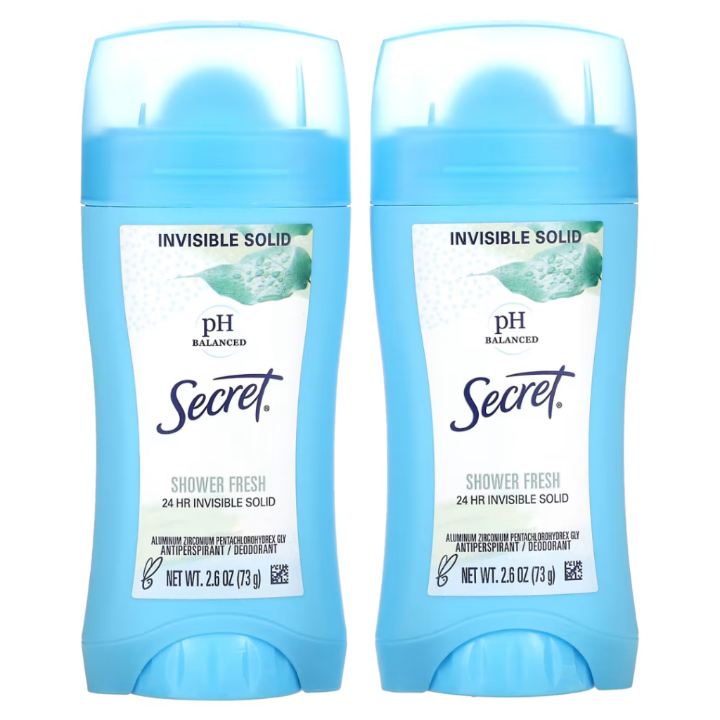 Secret, pH Balanced Antiperspirant/Deodorant, Invisible Solid, Shower ...