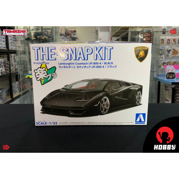 Aoshima The Snap Kit Lamborghini Countach LPI 800-4 (Black) (Scale 1/32 ...