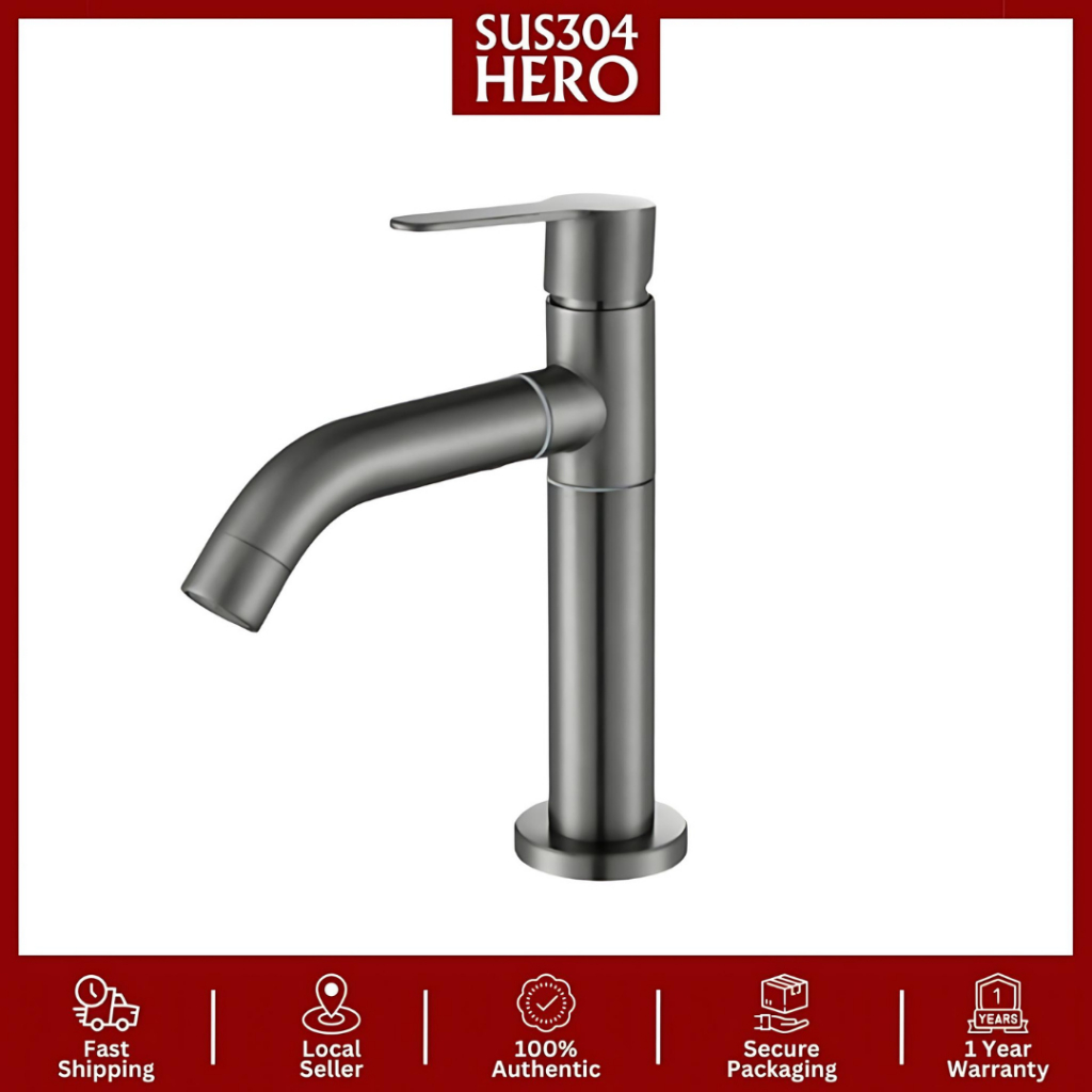 SUS35 Premium 360 Rotate Bathroom Faucet SUS 304 Water Tap Stainless ...