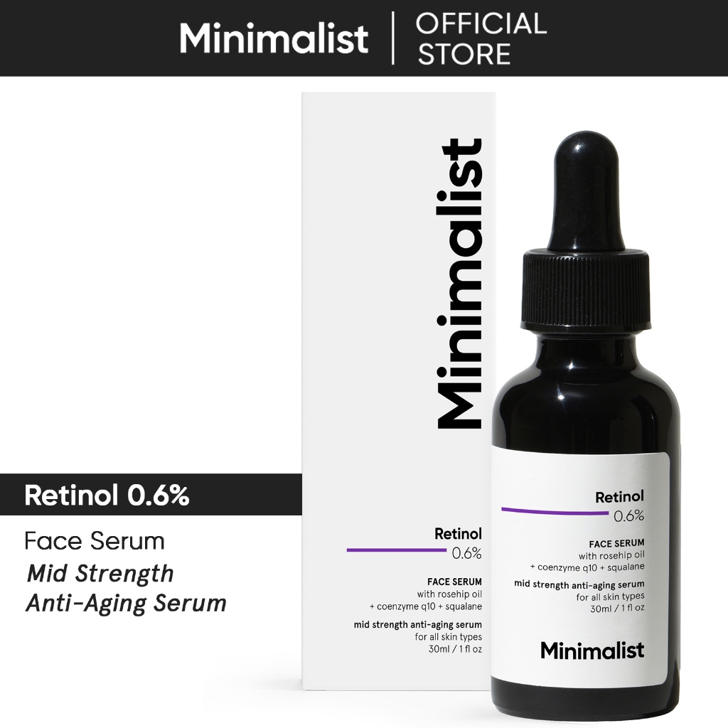 Minimalist Retinol 0.6% Mid-Strength Anti Aging Face Serum with ...