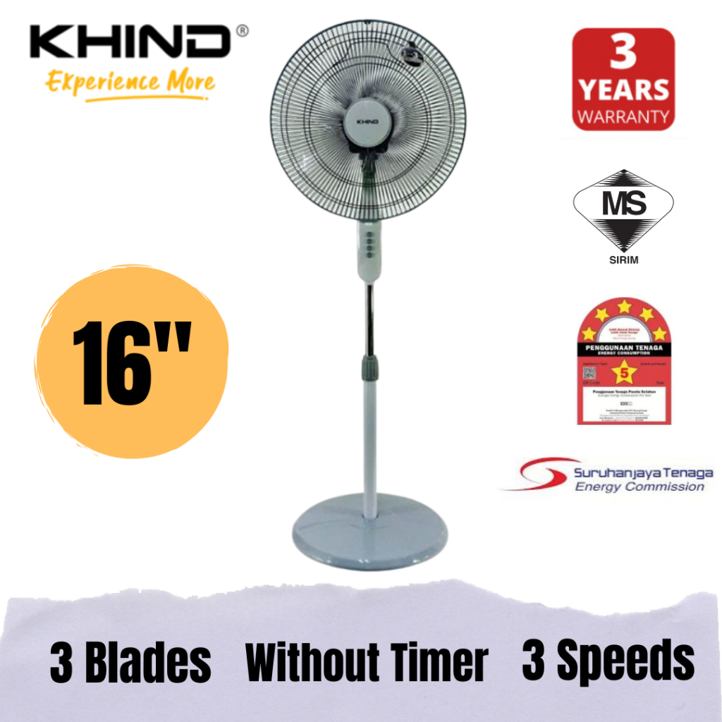 KHIND STAND FAN 16” | KIPAS ANGIN BERDIRI 16” | STAND FAN 16” | Shopee ...