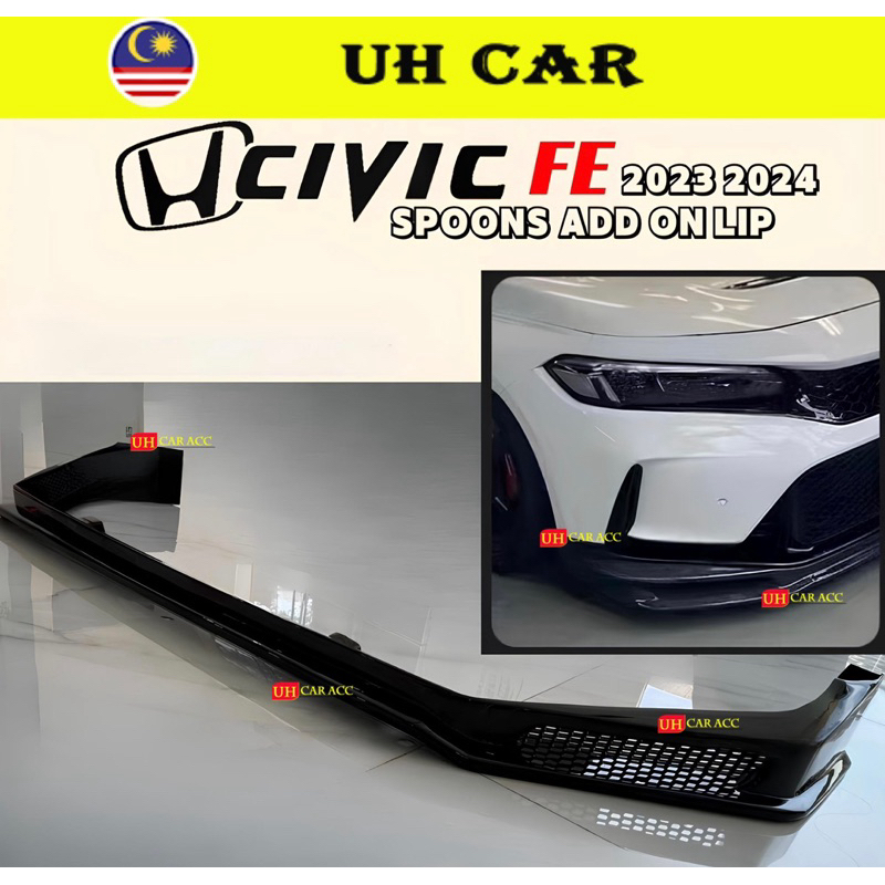 (TYPE R SPOONS) Honda Civic FE 2023 2024 Type R Add On Front Bumper ...