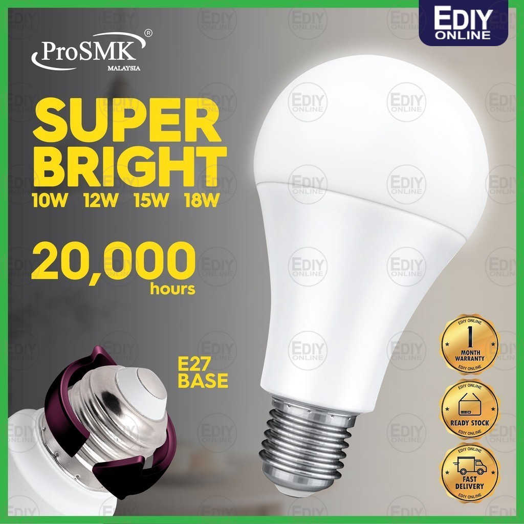 【NEW】 PROSMK LED BULB Downlight 10W 12W 15W 18W E27 PIN 6500k White ...