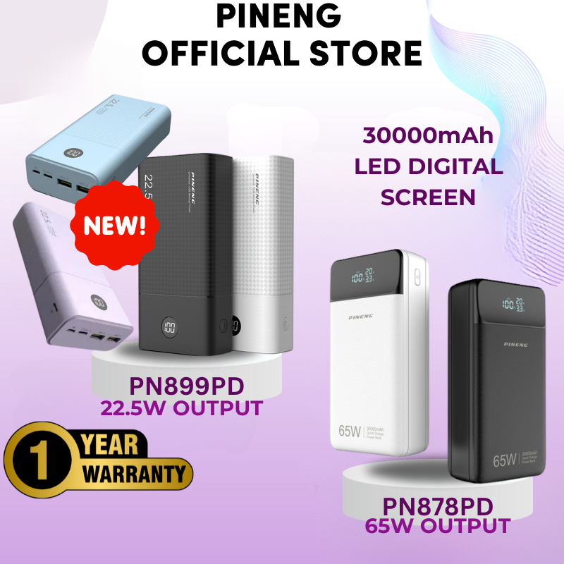 Pineng Powerbank Quick Charge 3.0 PN878 65W charge laptop Pn899pd 18w ...