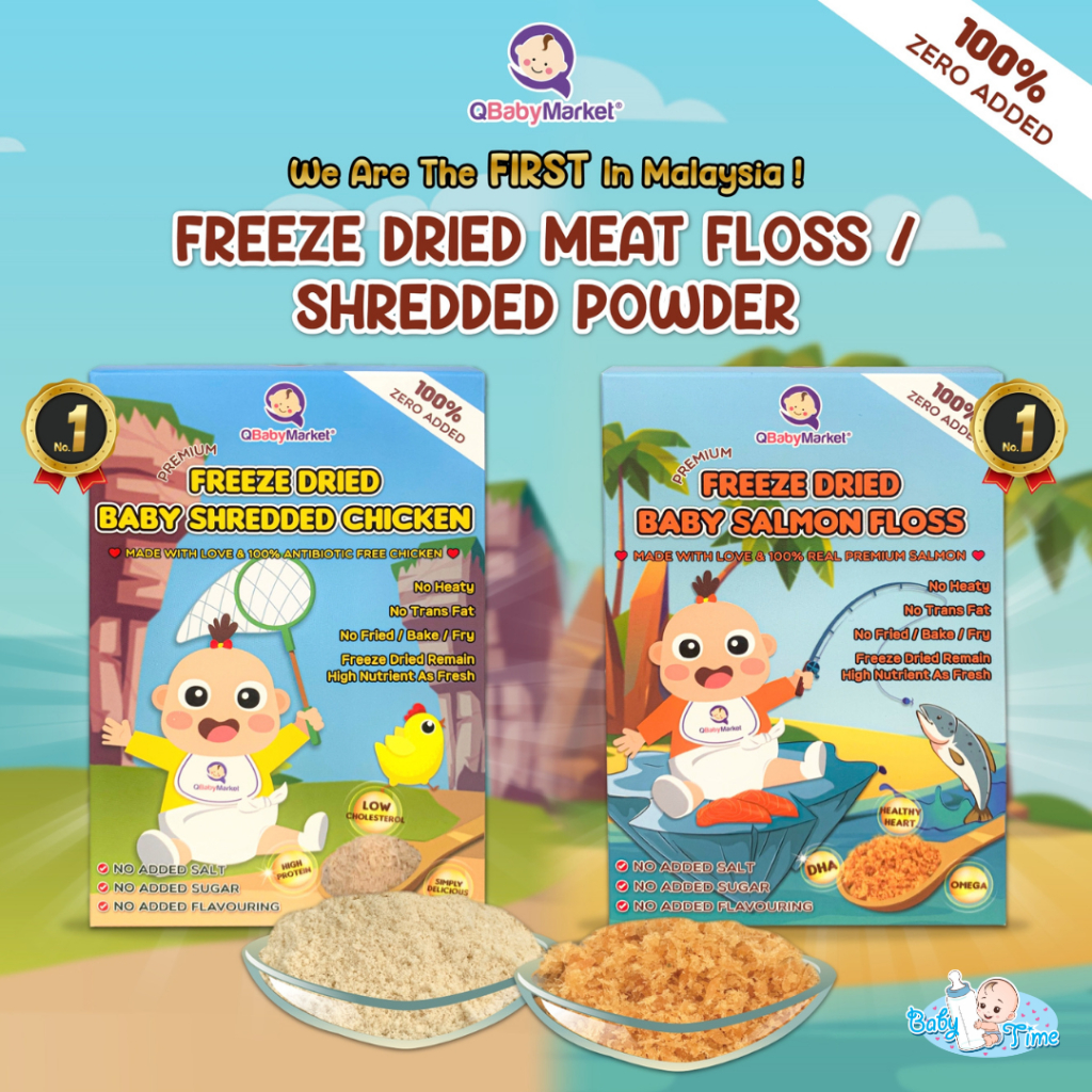 Q Baby Market Freeze Dried Baby Salmon Floss/ Baby Shredded Chicken ...