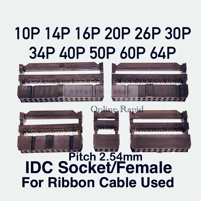 IDC Connector Socket Ribbon Cable Connector FC10P FC14P FC16P FC20P ...