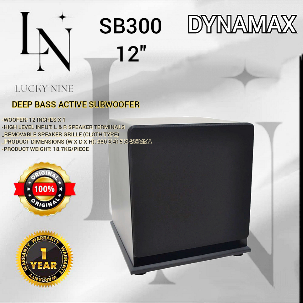 DYNAMAX Deep Bass Active Subwoofer 12" for Home,450W(MAX) SB300 12" | Shopee Malaysia