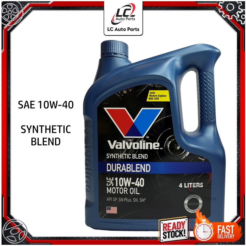 VALVOLINE 10W40 Semi Synthetic Dura Blend Engine Oil SN [4L] LATEST ...