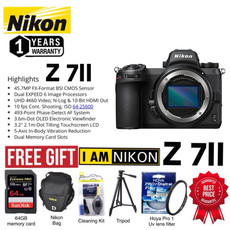NIKON Z7 II BODY (1 YEARS WARRANTY) Z7 II Z7II Z7 II BODY ORIGINAL CAMERA | Shopee Malaysia