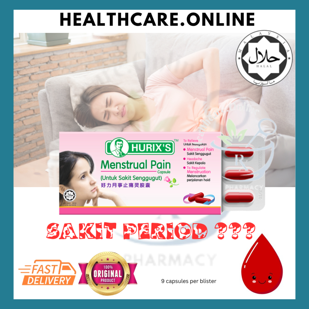 HURIX'S MENSTRUAL PAIN CAPSULES 9'S (SAKIT SENGGUGUT KAPSUL) 好力月事止痛灵胶囊 ...
