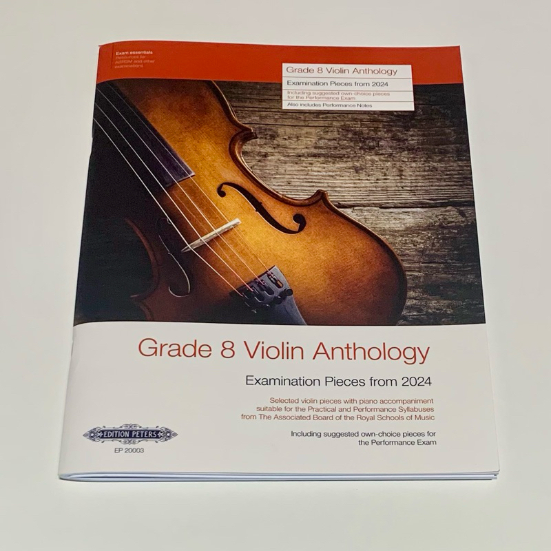 Grade 8 Violin Anthology from 2024 Edition Peters for examination ...