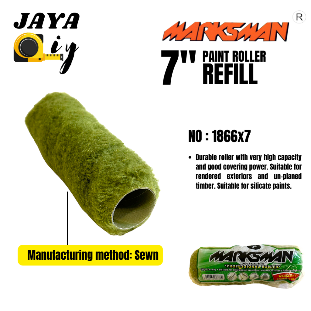 PREMIUM MARKSMAN 7" Green Cushioning Heavy Duty Paint Roller Refill ...